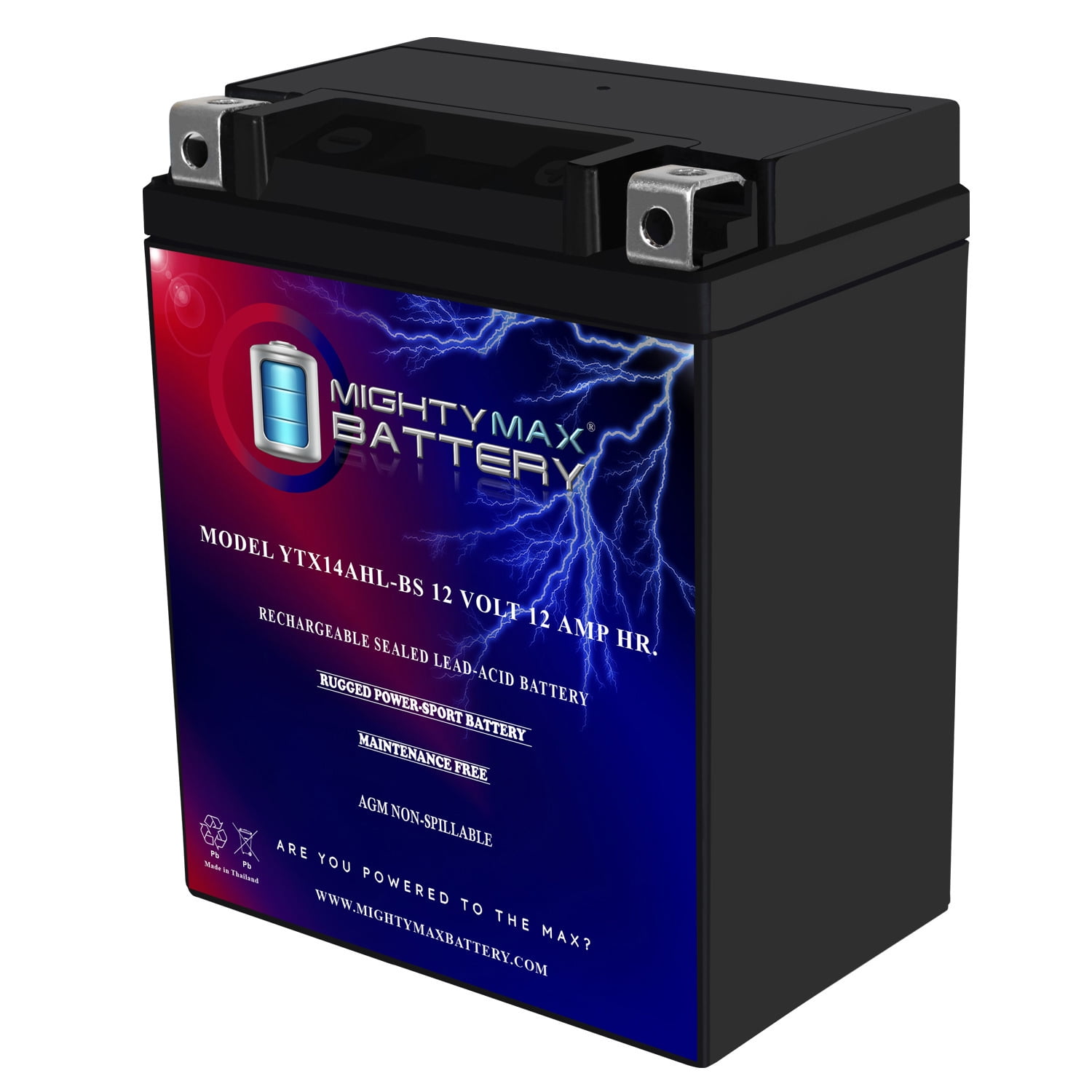 YTX14AHL 12V 12Ah Battery Replaces Yamaha Maxim FZ FJ Ducati Pantah ...