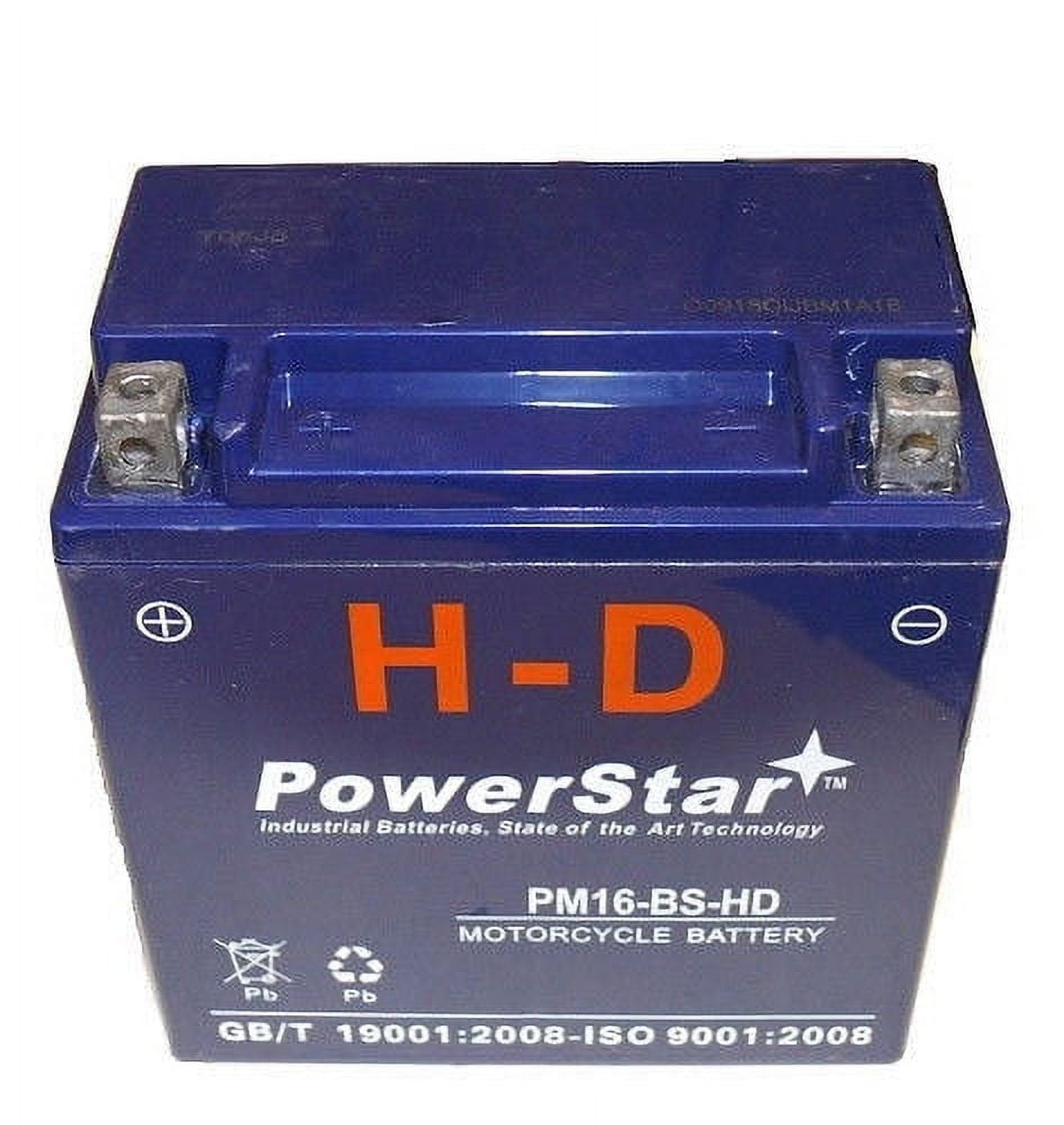 PowerStar YTX16-BS Battery for Suzuki Boulevard C90, C90T, ATV ...