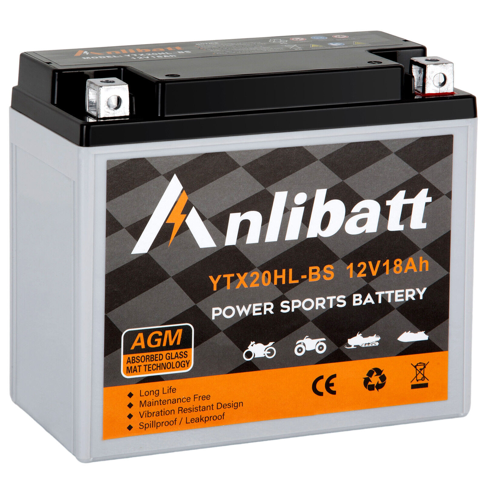 PowerStar H-D 12 Volt YTX20-BS Motorcycle Battery for Harley-Davidson ...