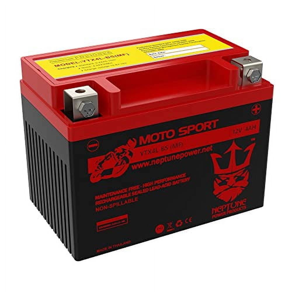 YTX4L-BS High Performance Motorcycle Scooter ATV Battery by Neptune ...