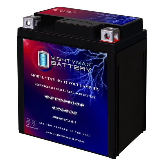 Mighty Max Battery YTX7L-BS, 12V 6AH SLA AGM Rechargeable, Sealed ...