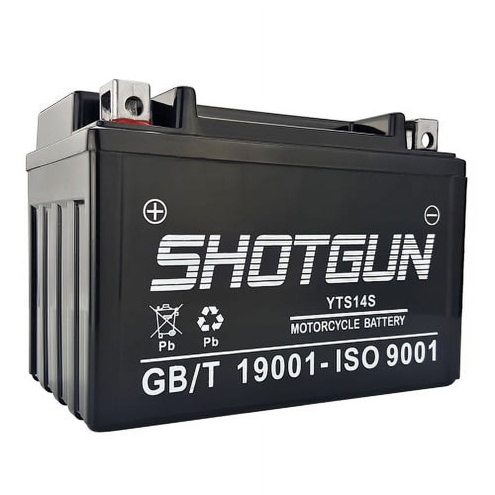 Shotgun YTZ14S-BS High Performance AGM Motorcycle Power Sports Battery ...