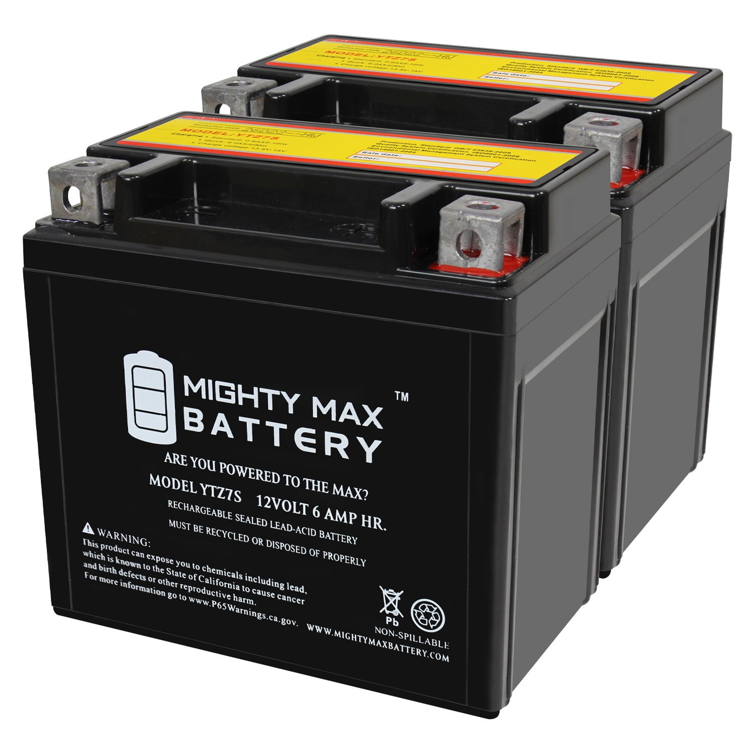 YTZ7S 12V 6AH Replacement Battery compatible with GT6B-3, XTAZ7S ...
