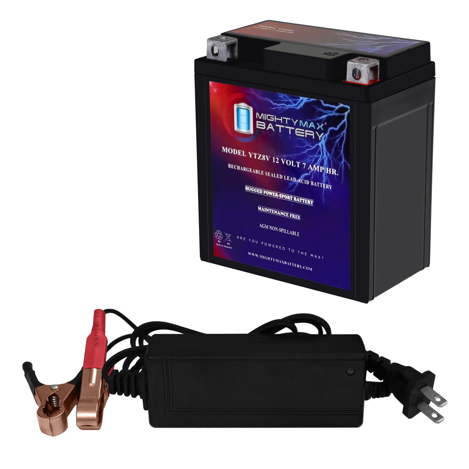 YTZ8V - 12 Volt 7 AH, 85 CCA, Rechargeable Maintenance Free SLA AGM ...