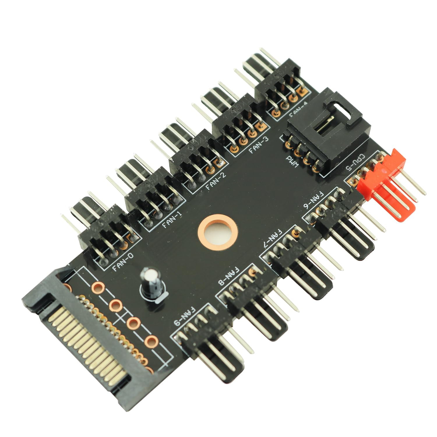 YTgilo Computer Case Fan SSF20 Speed Controller SATA 10 Way Fan Hub Fan ...