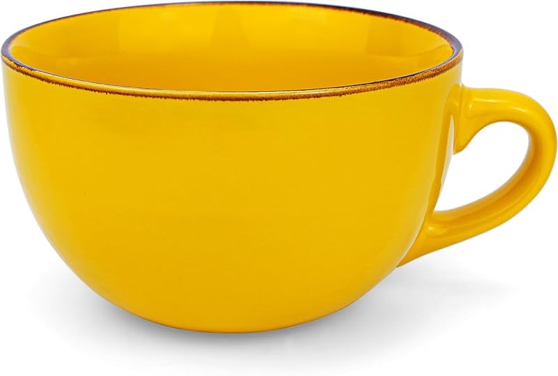 YU GE Large Ceramic Coffee Cup and Soup Mug With Handles - 24 Ounce ...