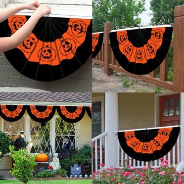 Happy Halloween Banner Garland with Spider Bat Sign for Halloween Party ...