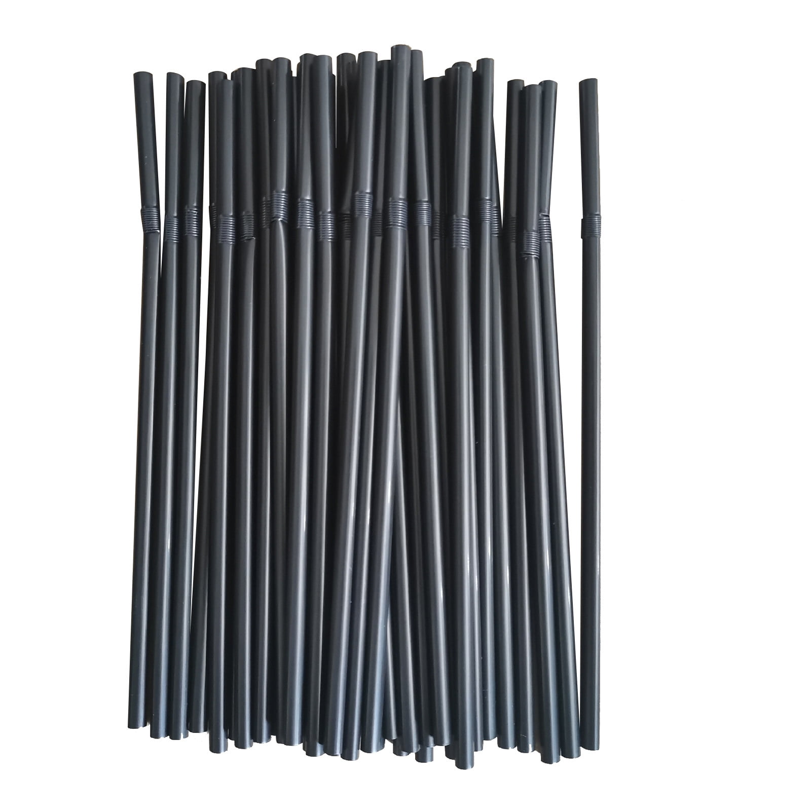 YUAHE Straw 6 X 210 MM Disposable Plastic Black Cocktail Straws Soft ...
