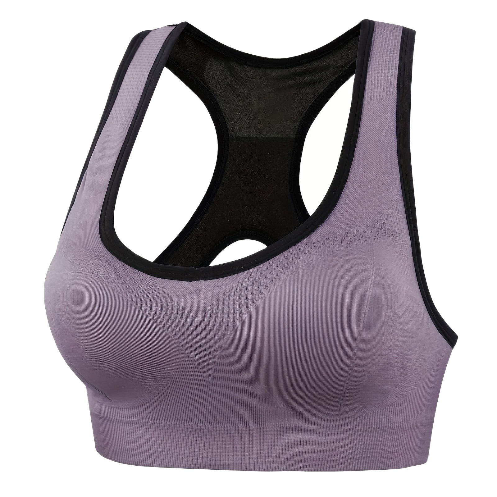YUANGUANST Comfortable Wireless Bra Women's Color Blocked Back Hollow ...