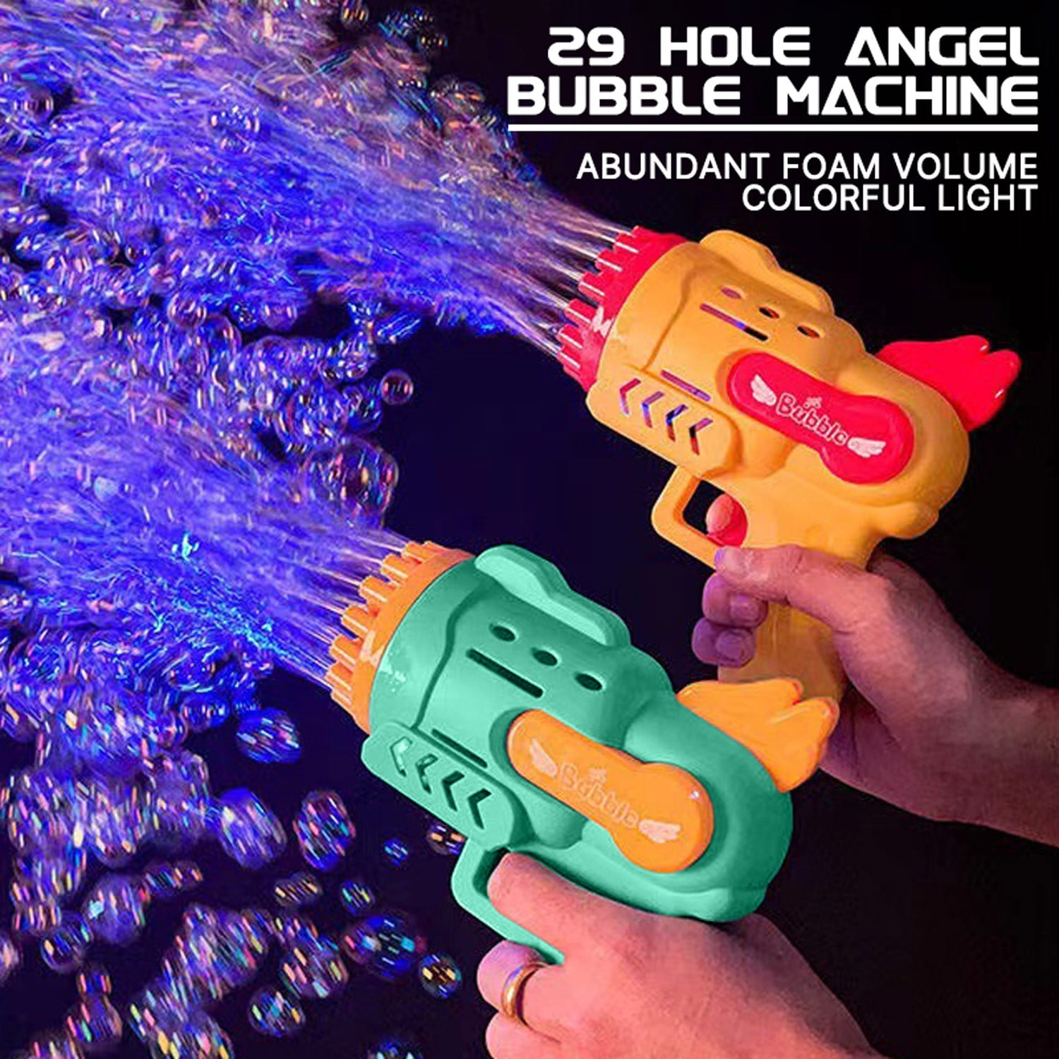 YUANGUI Bubble Machine, Bubble BlowerBubble Machine 29 Holes Gun With ...