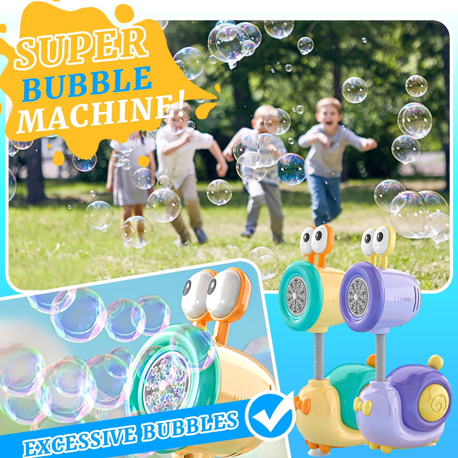 YUANGUI Bubble Machine, BubblesBubbles, Snail Bubble Machine for Kids ...