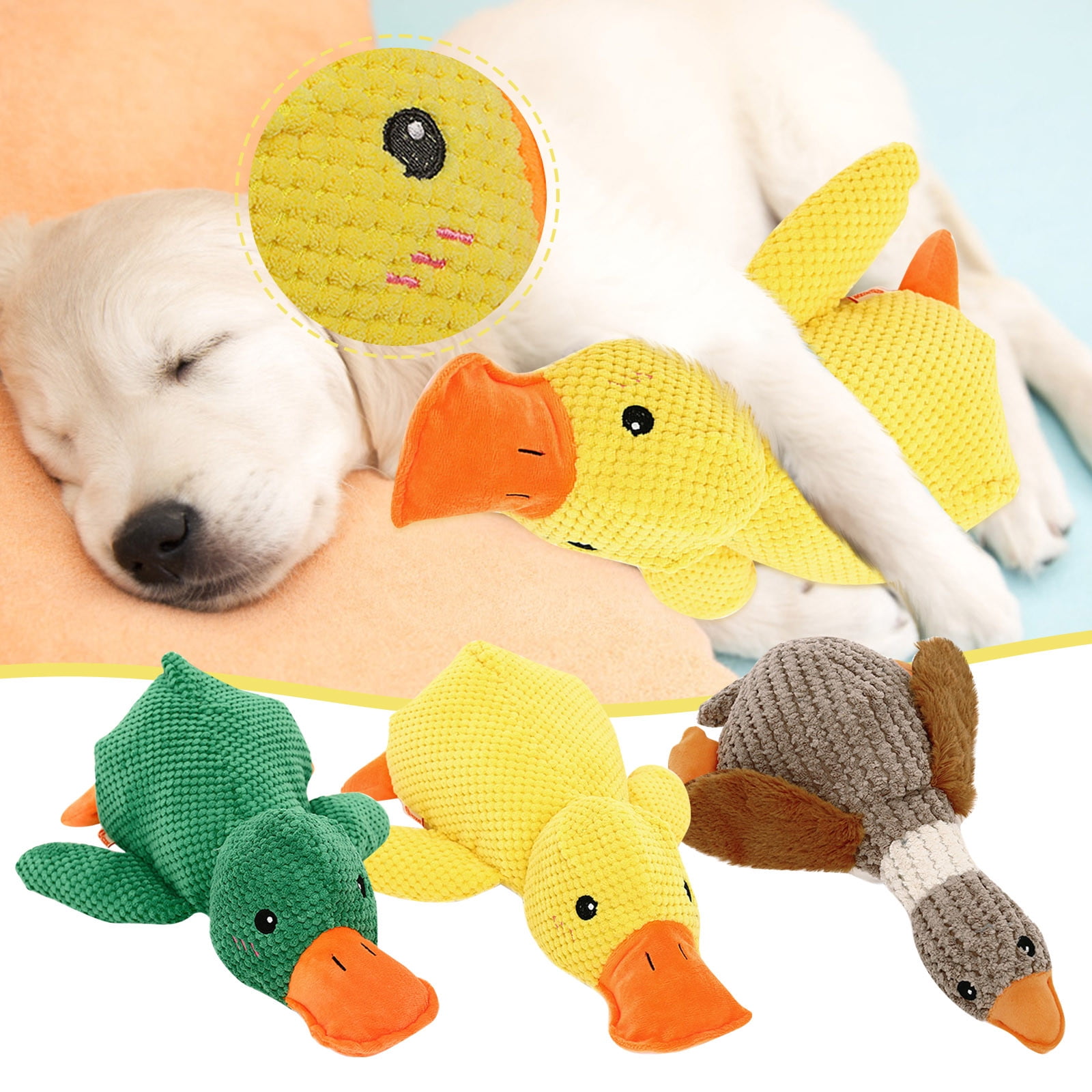 YUANGUI Calming Duck 2025 Dog Toy The Squeaky Dog Friends Calming Duck ...