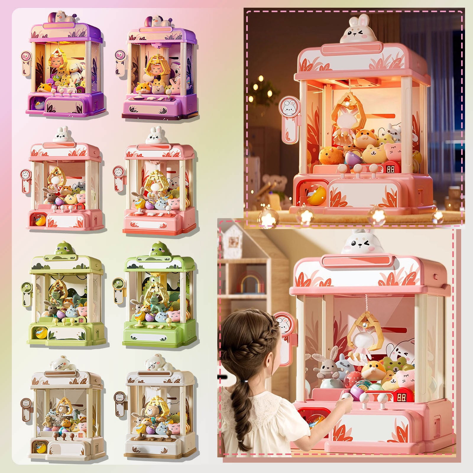 YUANGUI Claw Machine for Kids, Bear Toy Claw Machine , Mini Arcade Claw ...