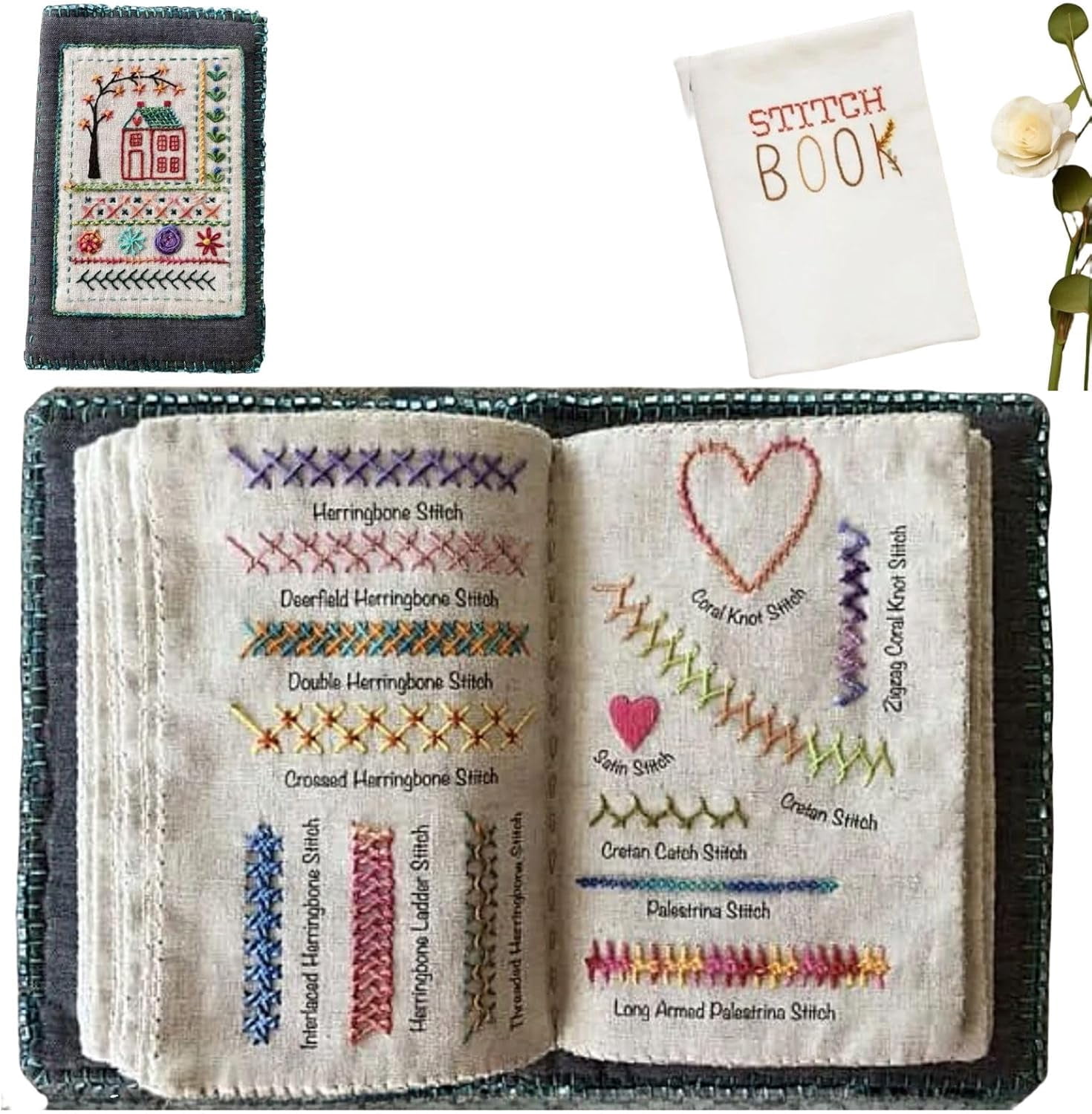 YUANGUI DIY Stitch Book with 1 Embroidery Floss Set,Creative Embroidery ...