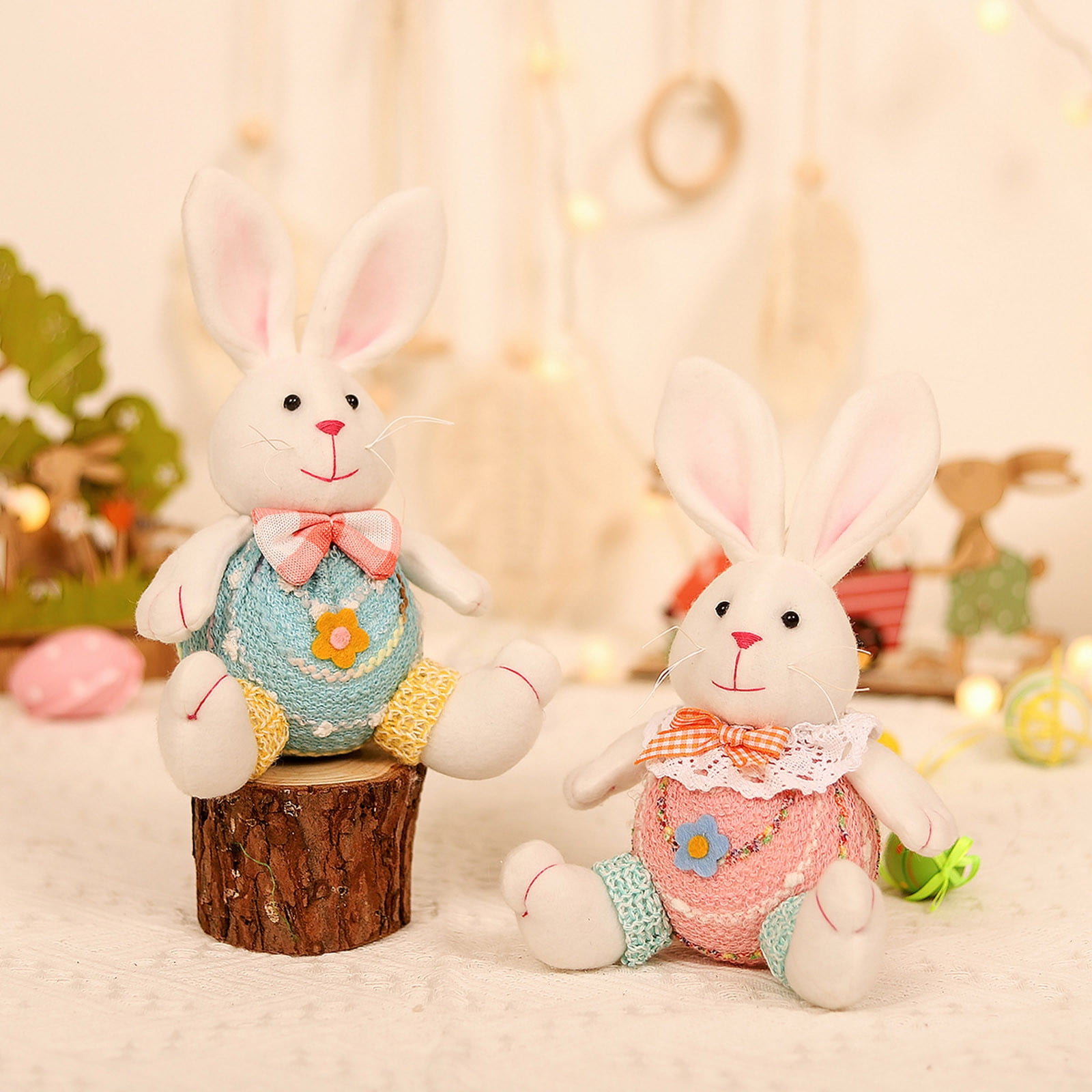 YUANGUI Easter Decor, Easter Bunny Decorations, Easter Standing Bunny , Plush Rabbits Couple ...