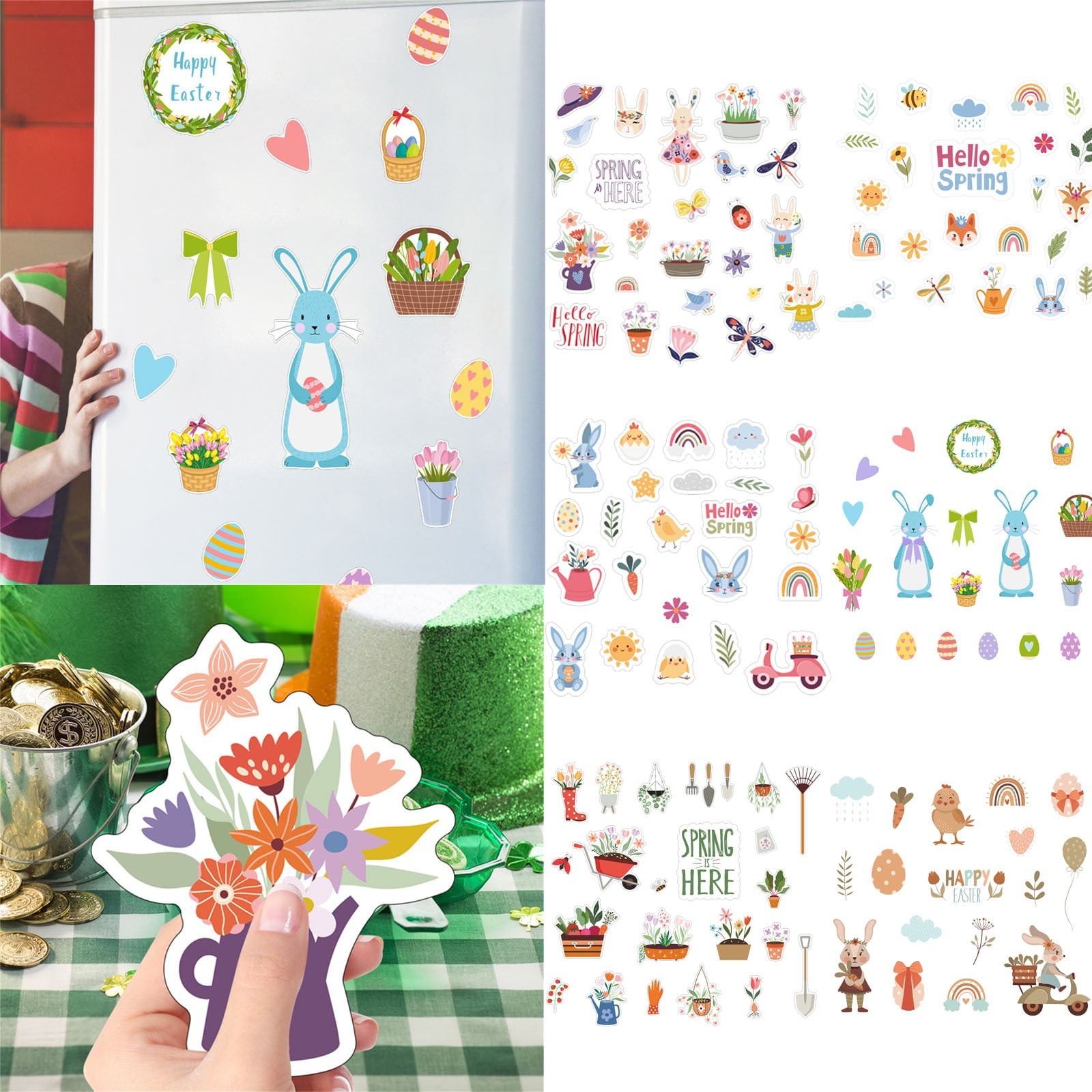 YUANGUI Easter Magnets, Easter Magnets Easter Eggs Bunny Gnome Magnetic ...