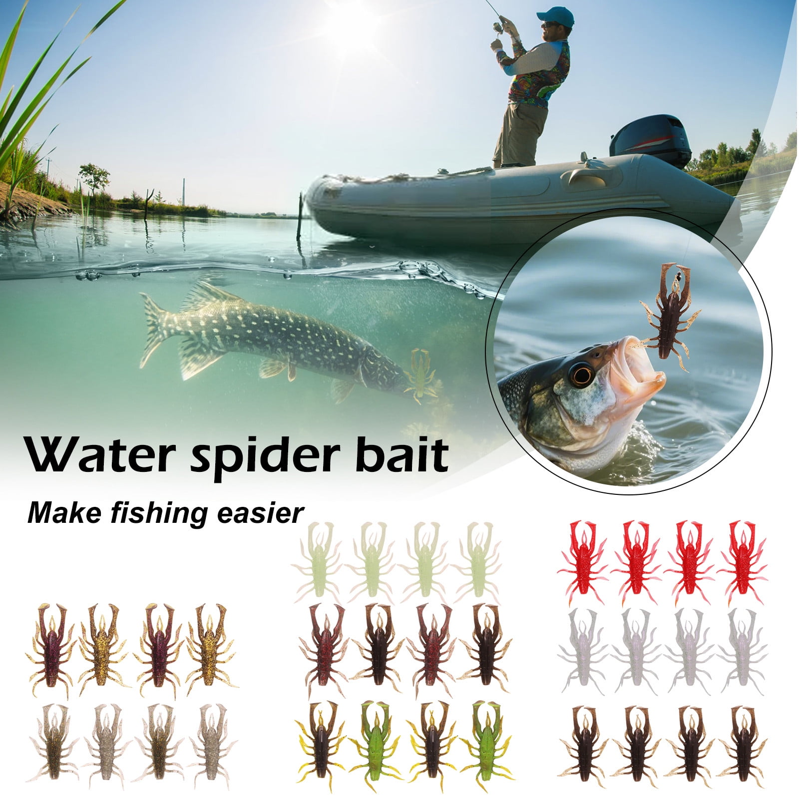 YUANGUI Fishing LuresSoft Lobster Bait, Bass Fishing Lure, Lifelike ...