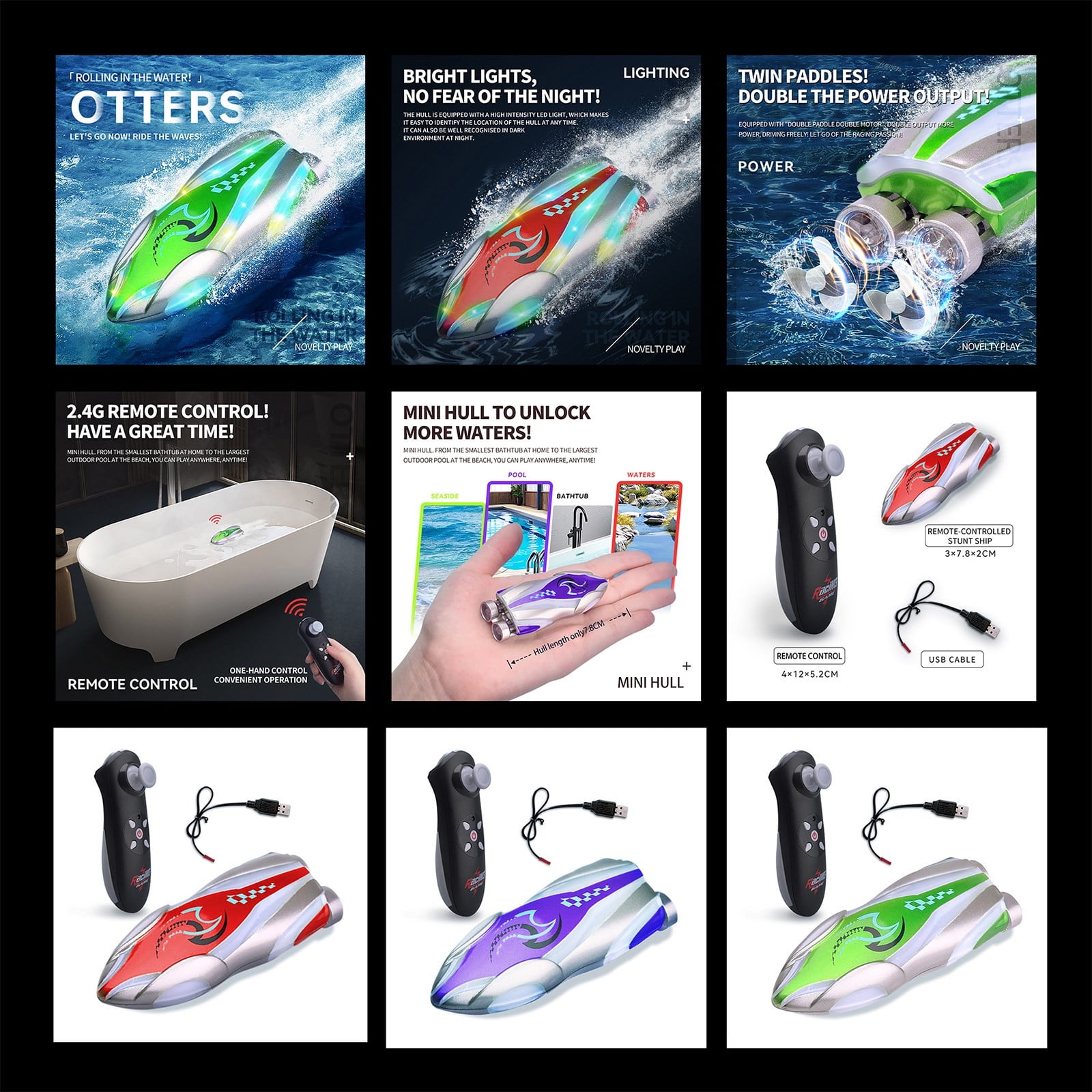 YUANGUI Remote Control Boat, RC Boat for Kids, Remote Control Boat with ...