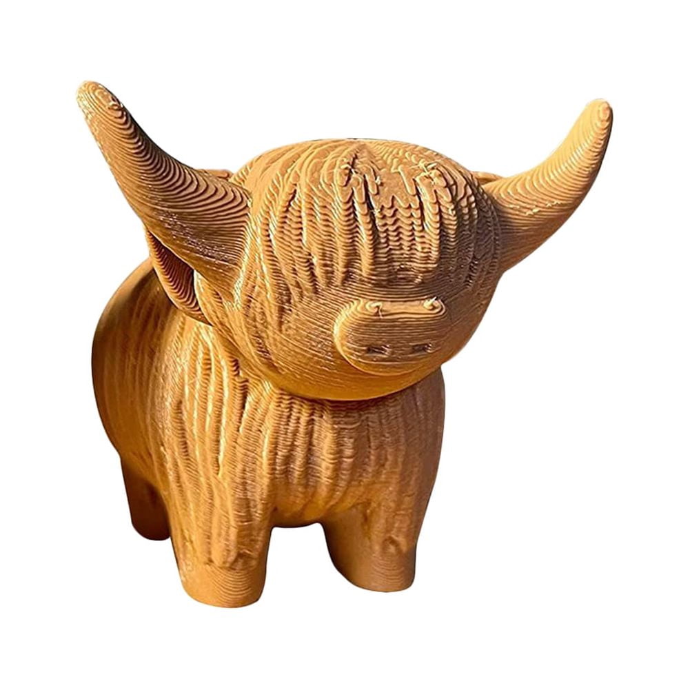 YUANHUILI Cow Ornament Cute Highland Cow Mini Statue for Kids Baby Gift ...