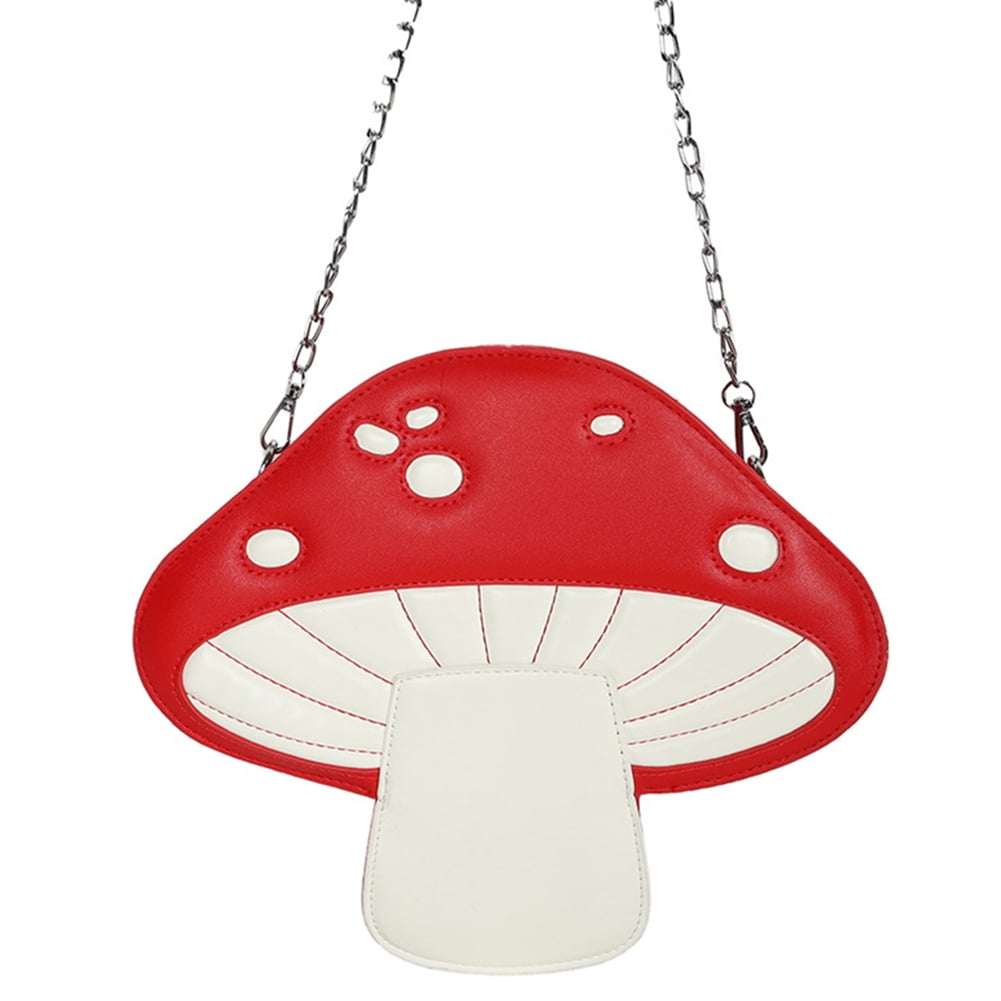 YUANHUILI Mushroom Shoulder Bag Cartoon Women Leather Chain Satchel ...