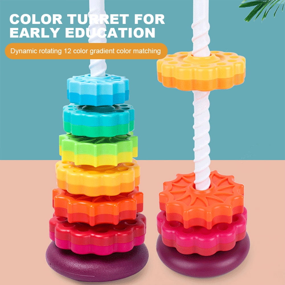 YUANHUILI Rainbow Spinning Stacking Toy Brain Development Toys For 1 2 ...