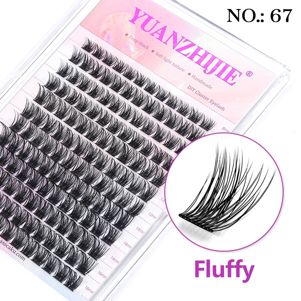 YUANZHIJIE Mix Length Fluffy Individual DIY Clusters Eyelash Extension ...