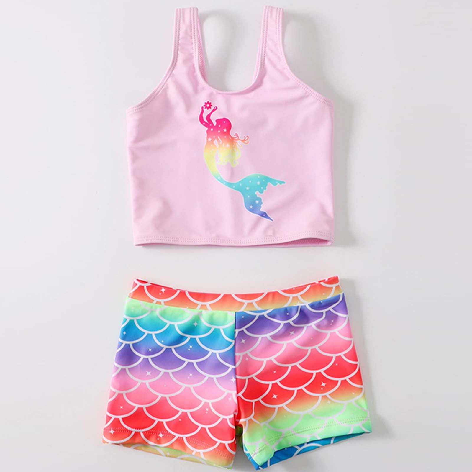 YUANZI Kids Swimsuits Fish Scale Swimsuit Set 2025 New Girls Olique ...