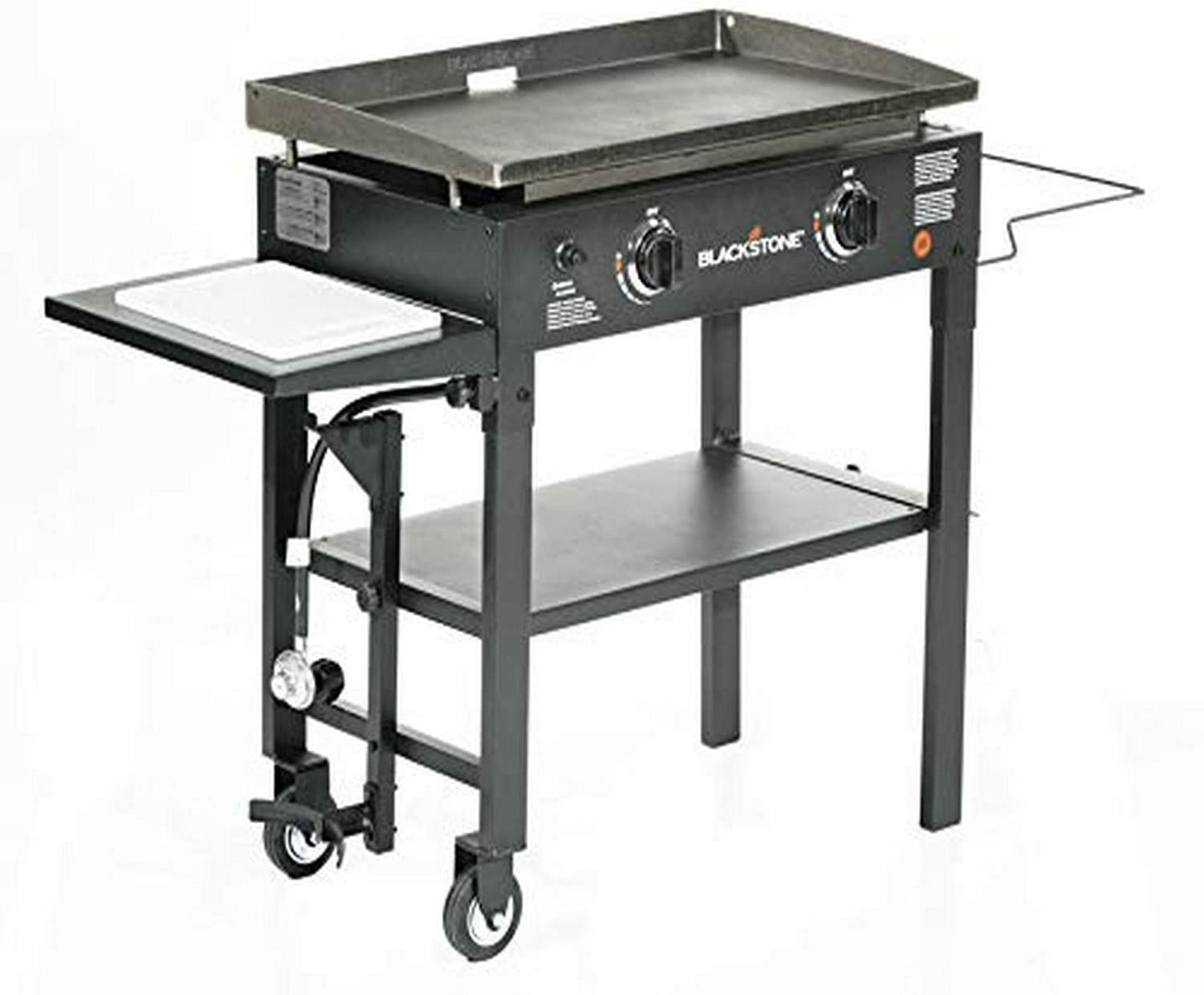 YUBIN 1853 Flat Top Gas Grill 2 Burner Propane Fuelled Rear Grease ...