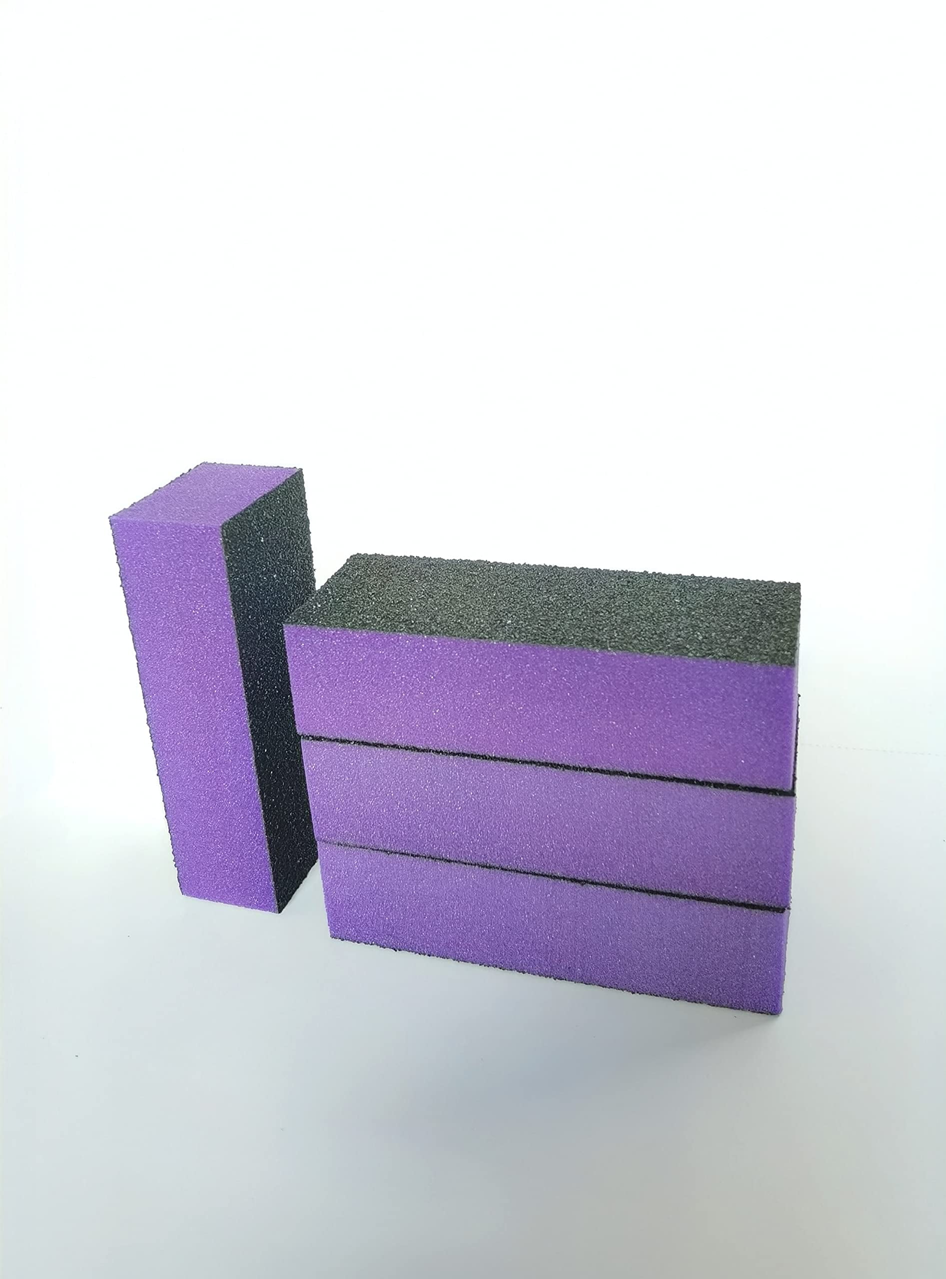 YUBO 10 Pcs 3 Way Nail Sanding Buffer Block Polisher Buffing File 80 for Gel Acrylic Nails for ...