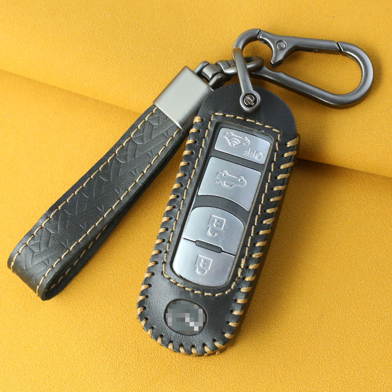 YUBOMT for Mazda Key Fob Cover,Genuine Leather Key Case with Keychain for Mazda 2 3 6 CX3 CX4 ...