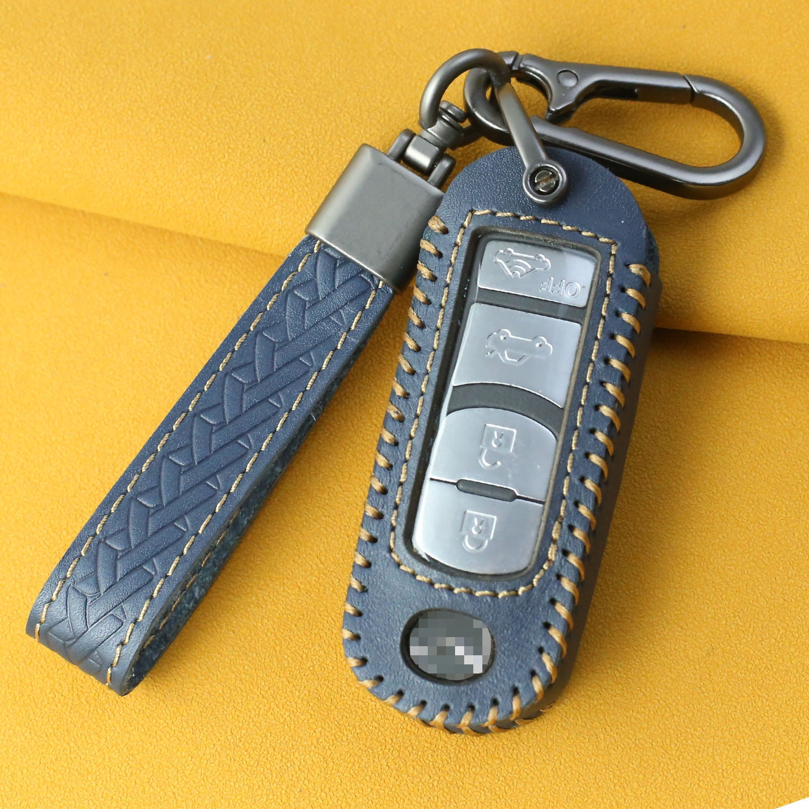 YUBOMT for Mazda Key Fob Cover,Genuine Leather Key Case with Keychain ...