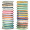 YUBX 60 Rolls Skinny Washi Tape Set Gold Foil Basic Patterns - Walmart.com