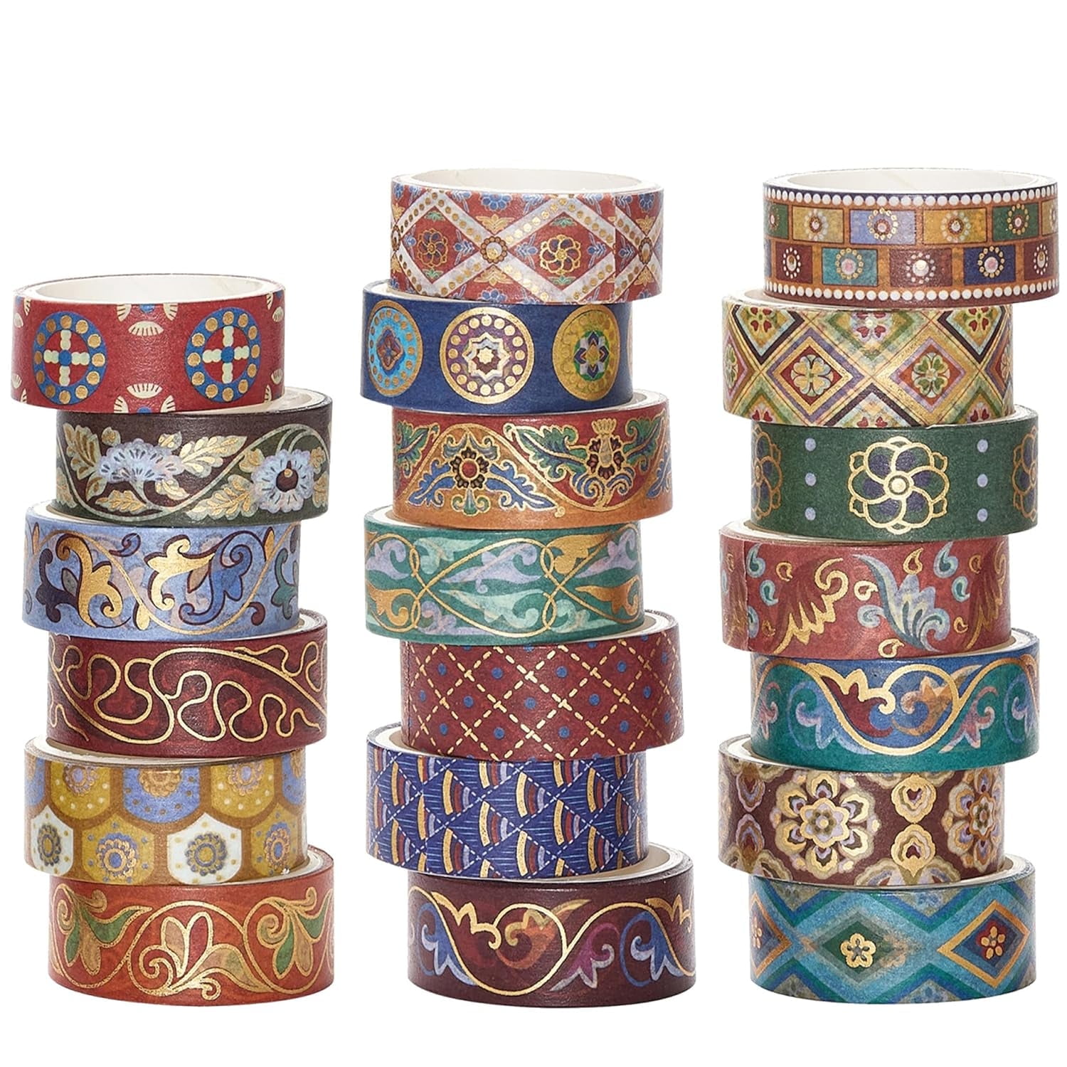 YUBX Ancient Washi Tape Set 20 Rolls Exotic Arts Decorative Tapes ...