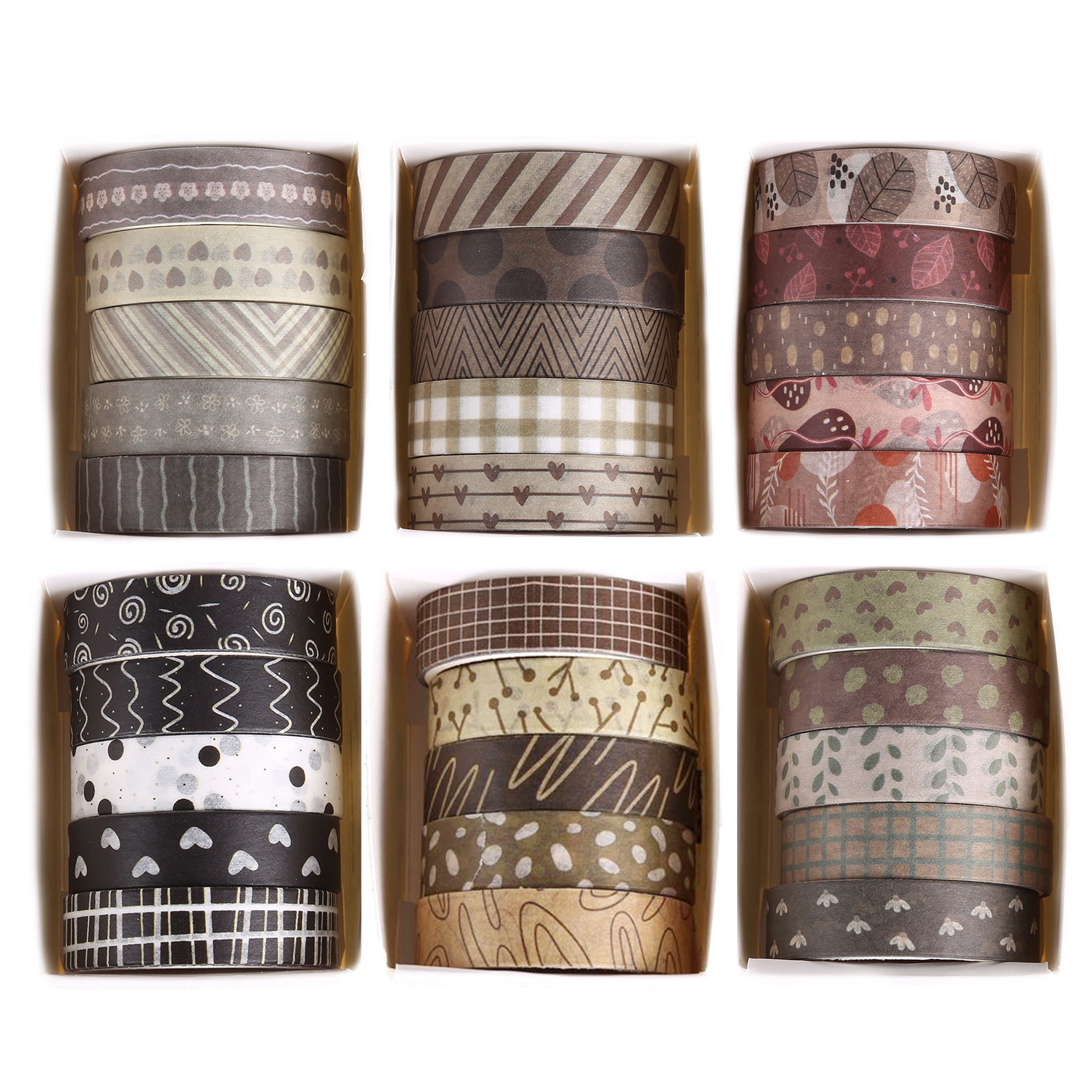 YUBX Basic Plants Washi Tape Pack 30 Rolls Leaves Masking Decorative ...