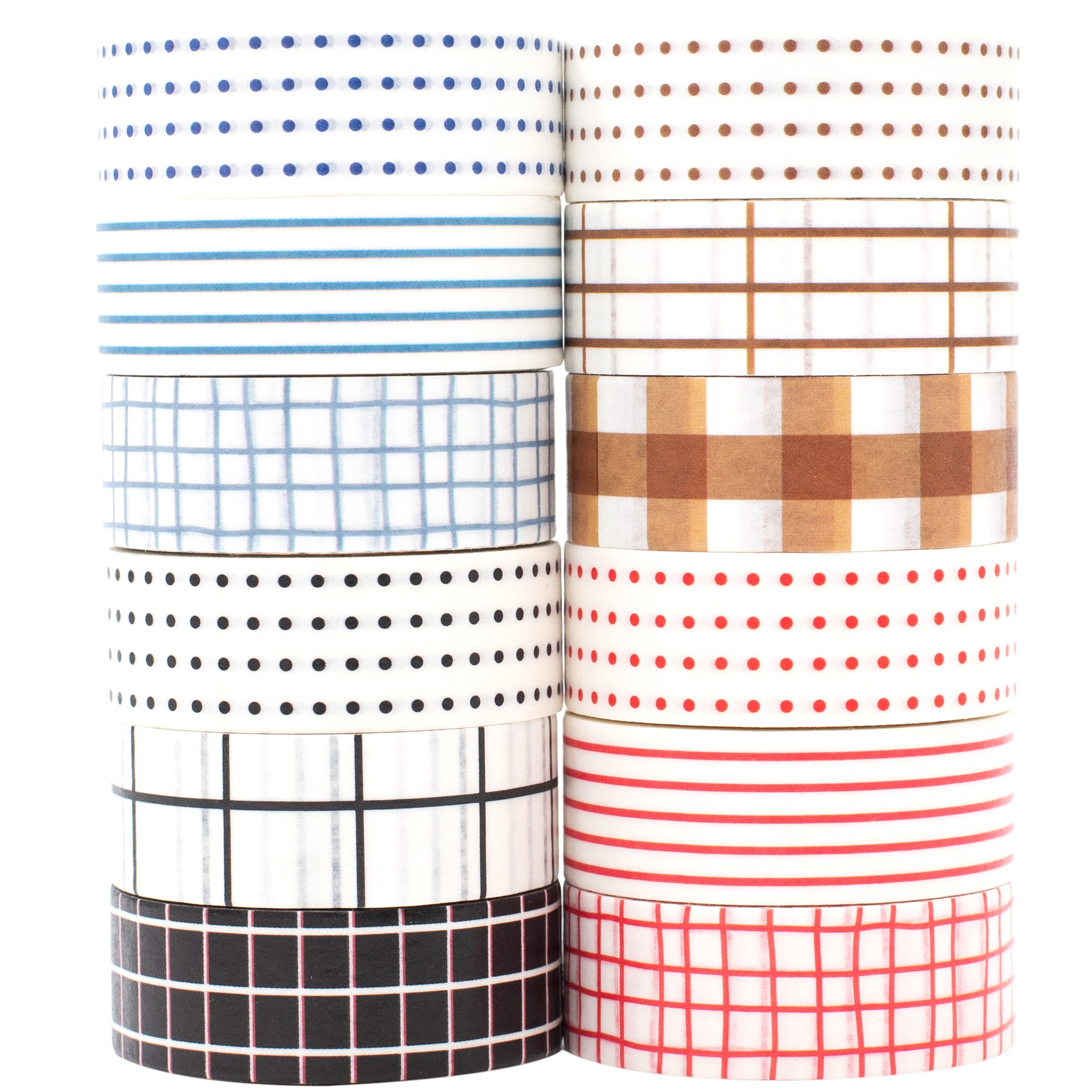 YUBX 12 Rolls Basic Washi Tape Set, White Decorative Tapes for ...