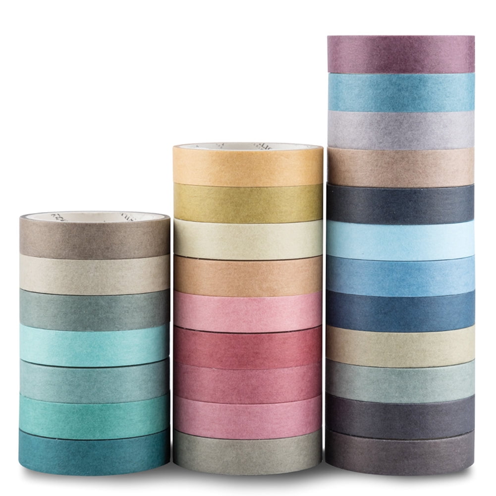 YUBX Natural Colors Washi Tape Set 28 Rolls Pastel Morandi Masking ...