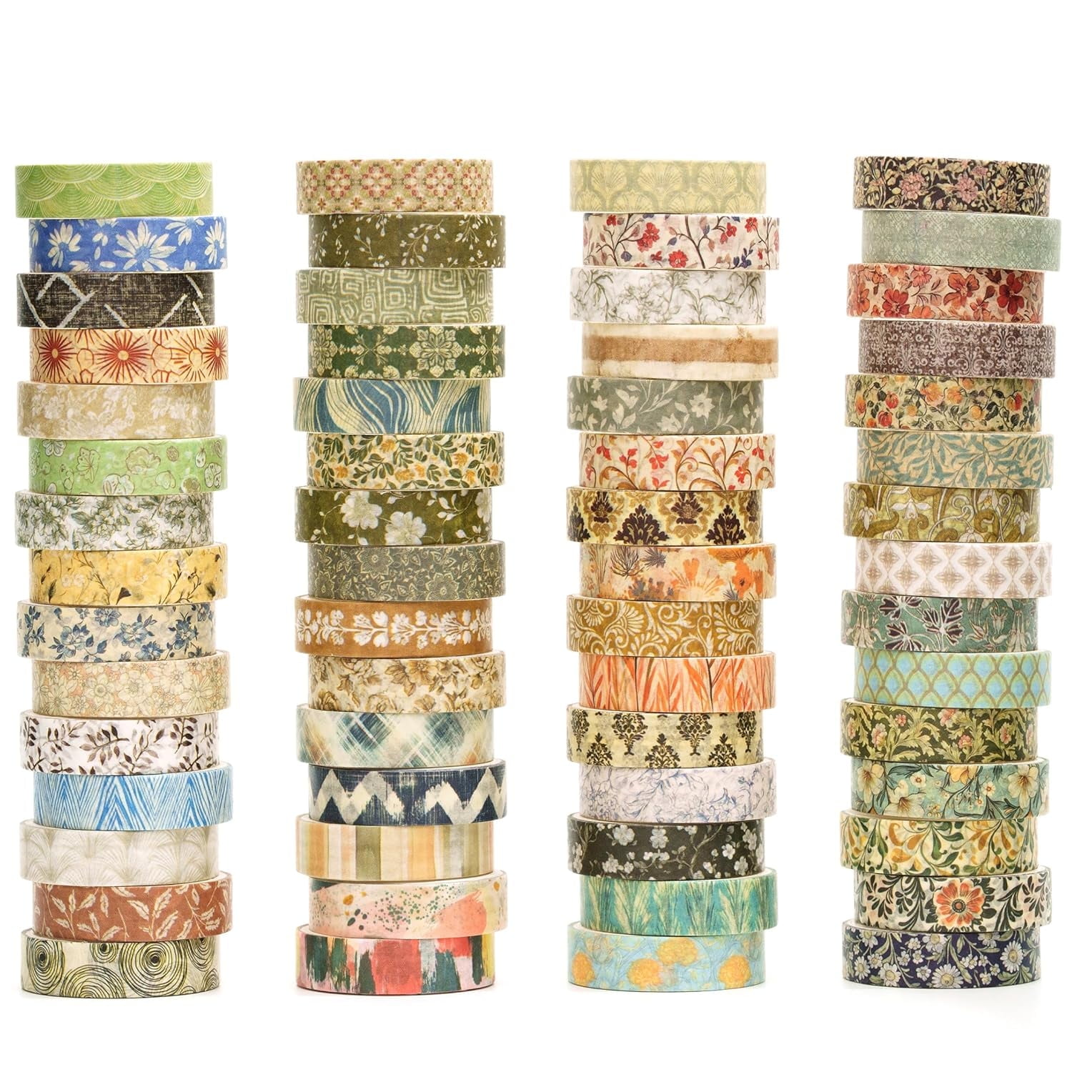 YUBX Retro Baroque Washi Tape Pack 60 Rolls Value Masking Decorative ...