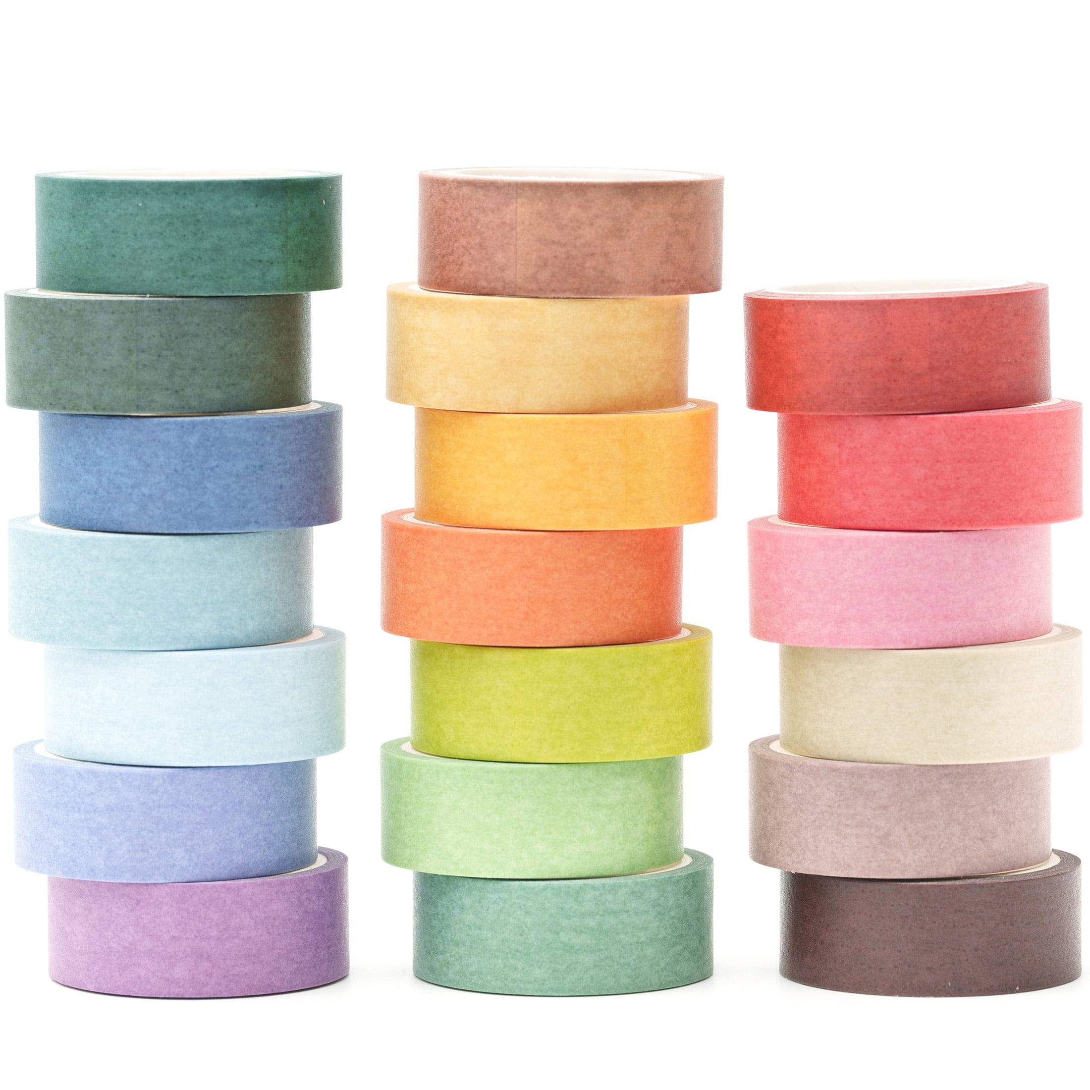 YUBX Solid Color Washi Tape Pack 20 Rolls Pastel Colors Masking ...
