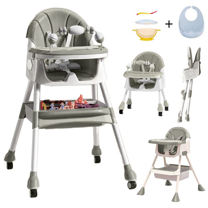 YUCHANG 4- in-1 Baby High Chair,Adjustable Convertible Infant Baby ...