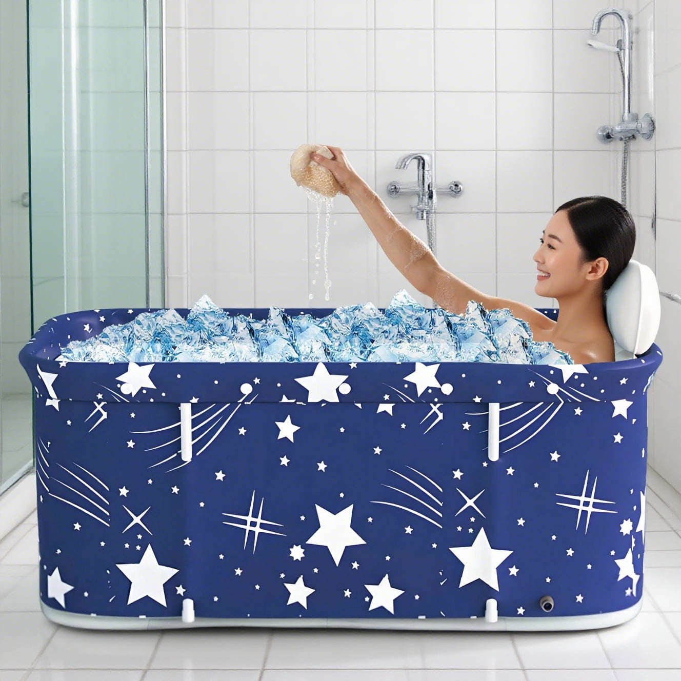 YUCHANG 47.2in Portable Foldable Bathtub for Adult, Freestanding Hot ...