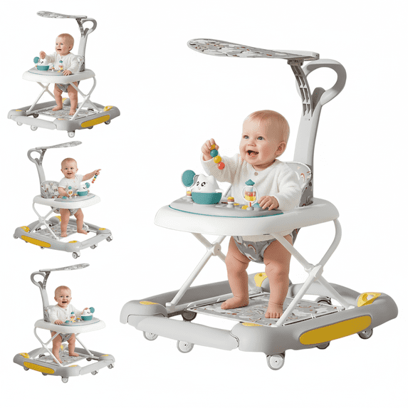 YUCHANG 5-in-1 Baby Walker - Foldable Push Walker,Height Adjustable ...