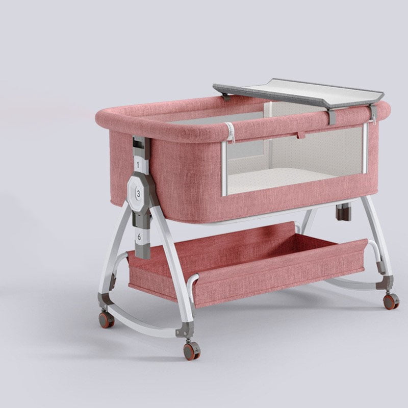 YUCHANG Bedside Baby Bassinet,Height Adjustable with Wheels,with Diaper ...