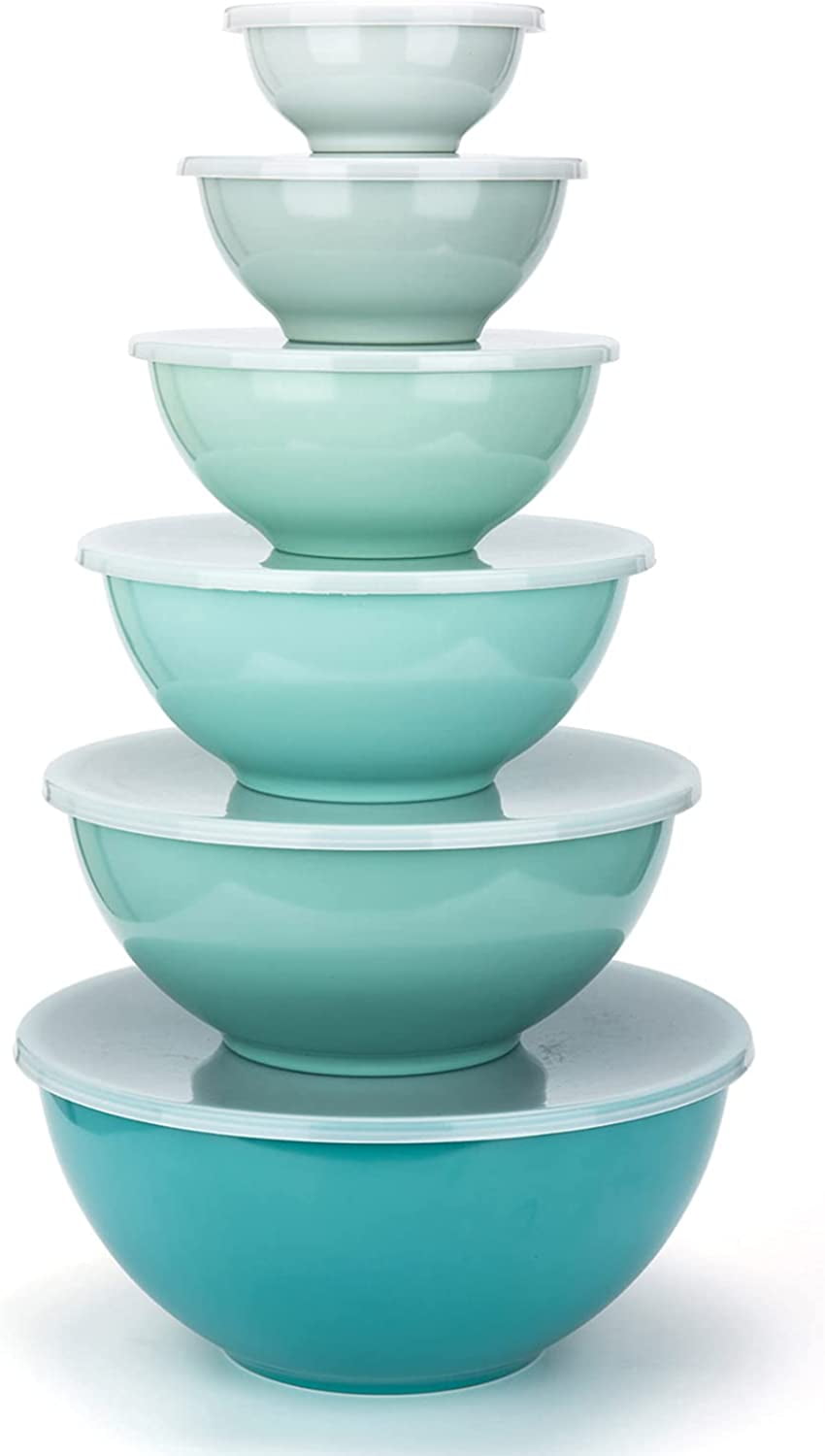YUCONG Melamine Mixing Bowls with Lids - 6 Piece Melamine Bowls and 6 ...