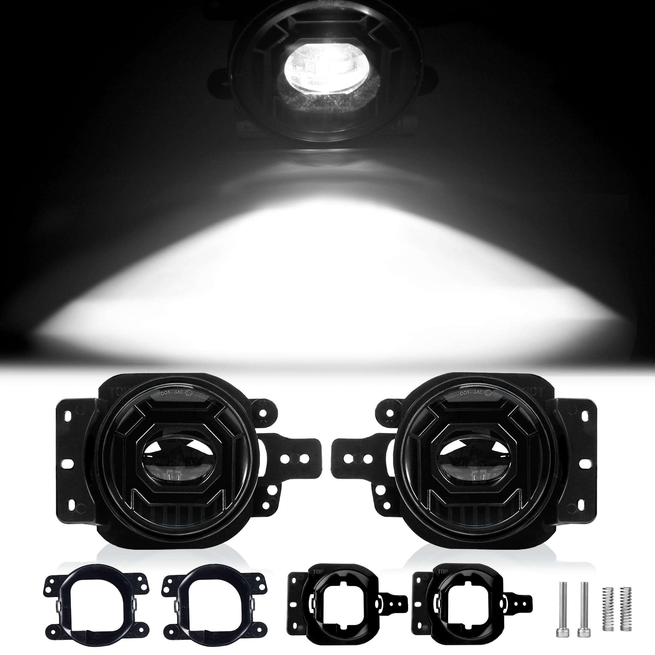 YUDE 2PCS Fog Lights KEF16 for 2018-2025 Jeep JL JLU & Gladiator JT ...