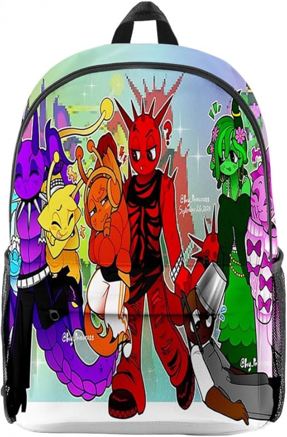 YUDI Game Sprunki Backpack Printed Multi Zipper Pack Casual Bag (9,F ...