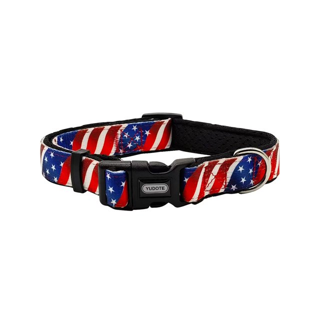 YUDOTE Padded US Flag Dog Collar,Patriotic,Fourth of July Independence ...