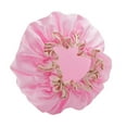 Yuehao Womens Double Waterproof Satin Bathing Cap Reusable Silk Hair