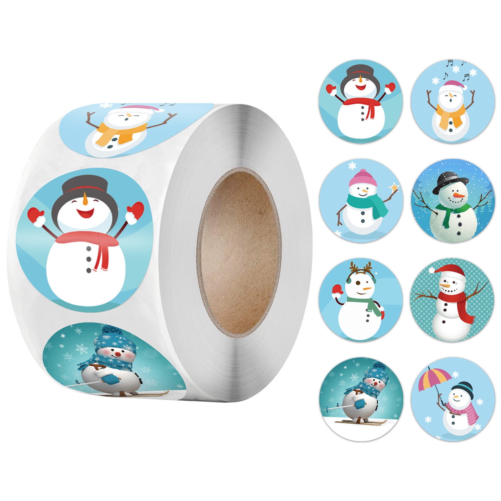 YUEHAO Christmas Stickers, 500 Pcs Roll Gift Sticker, Christmas ...