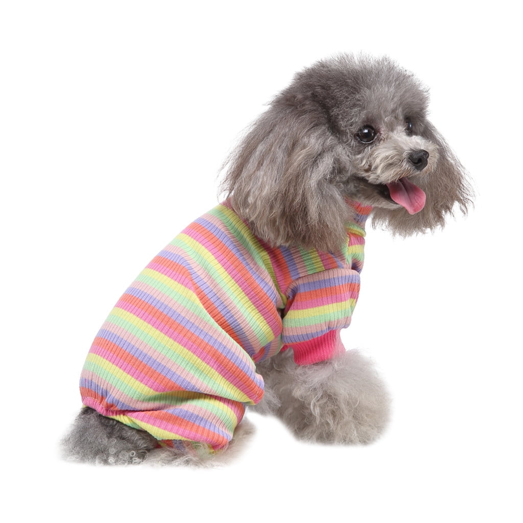 YUEHAO Dog Sweaters for Small Dogs Pet Clothes Home Wear Striped ...