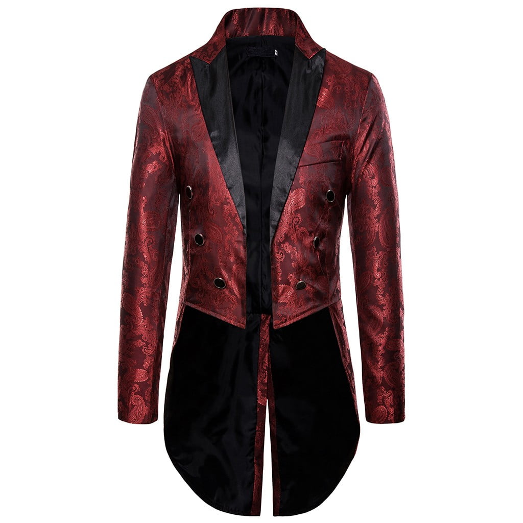 YUEHAO Jackets For Men Charm Mens Tailcoat Jacket Goth Steampunk Uniform Fit Suit Praty Outwear ...